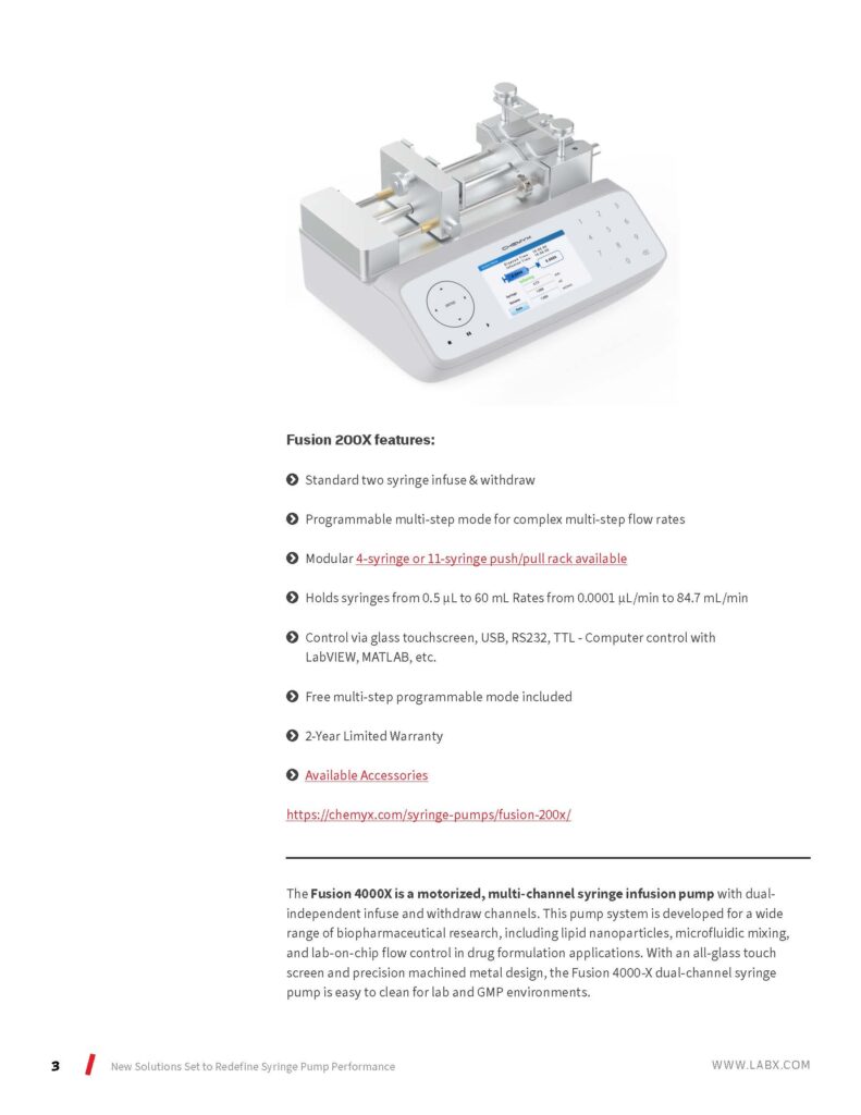 New Solutions Set to Redefine Syringe Pump Performance - Chemyx