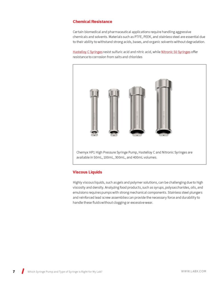 Which Syringe Pump and Type of Syringe is Right for My Lab - Chemyx